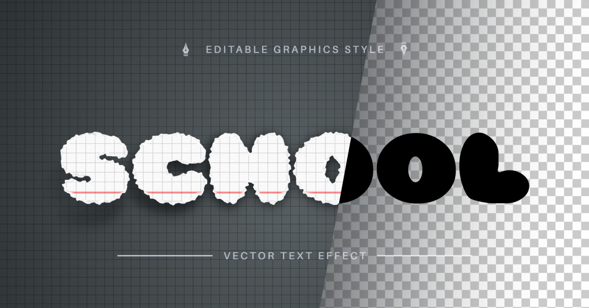 School Paper - Editable Text Effect, Font Style, Graphics Illustration