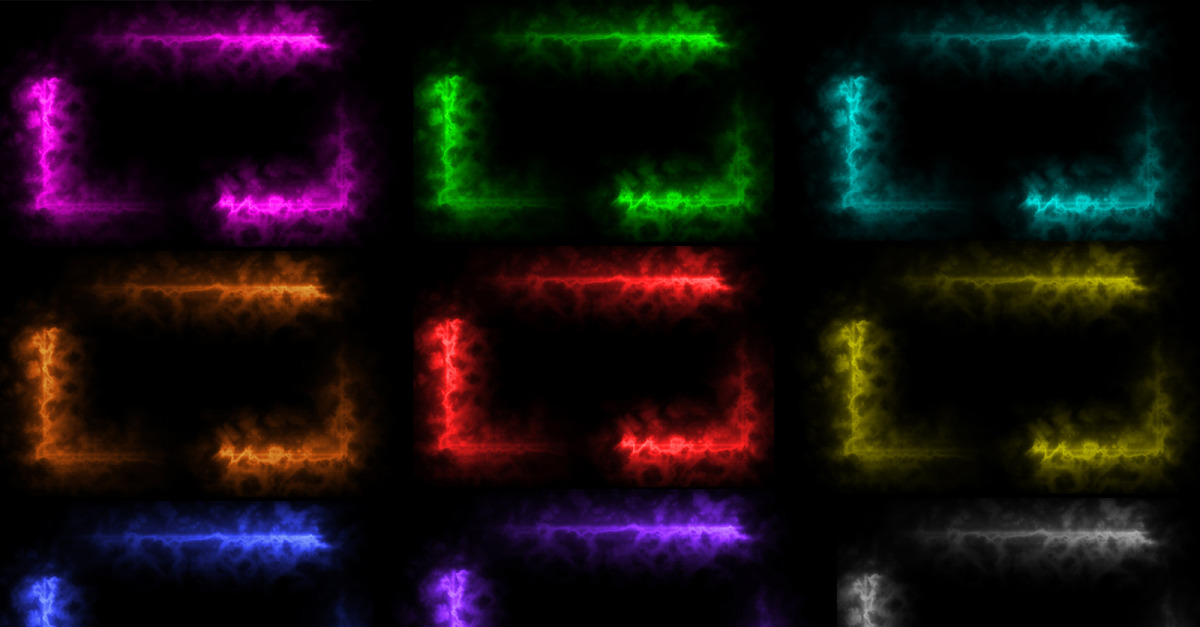 Glowing Smoke Triple Line Webcam Frame Stock Motion Graphic Pack