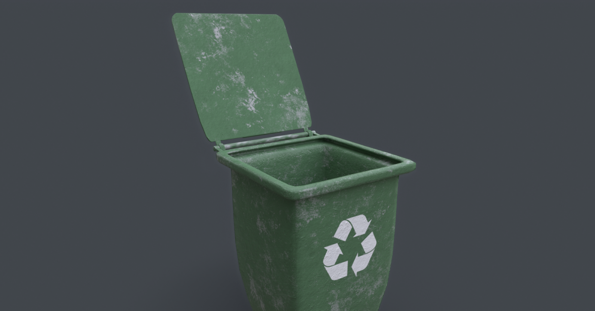 Recycle Trash Can 3D Object Rotating Loop Stock Motion Graphic