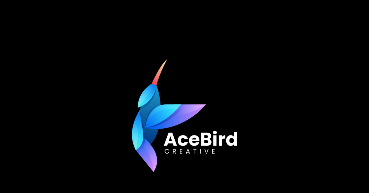 Flying Bird Color Gradient Logo Design - TemplateMonster