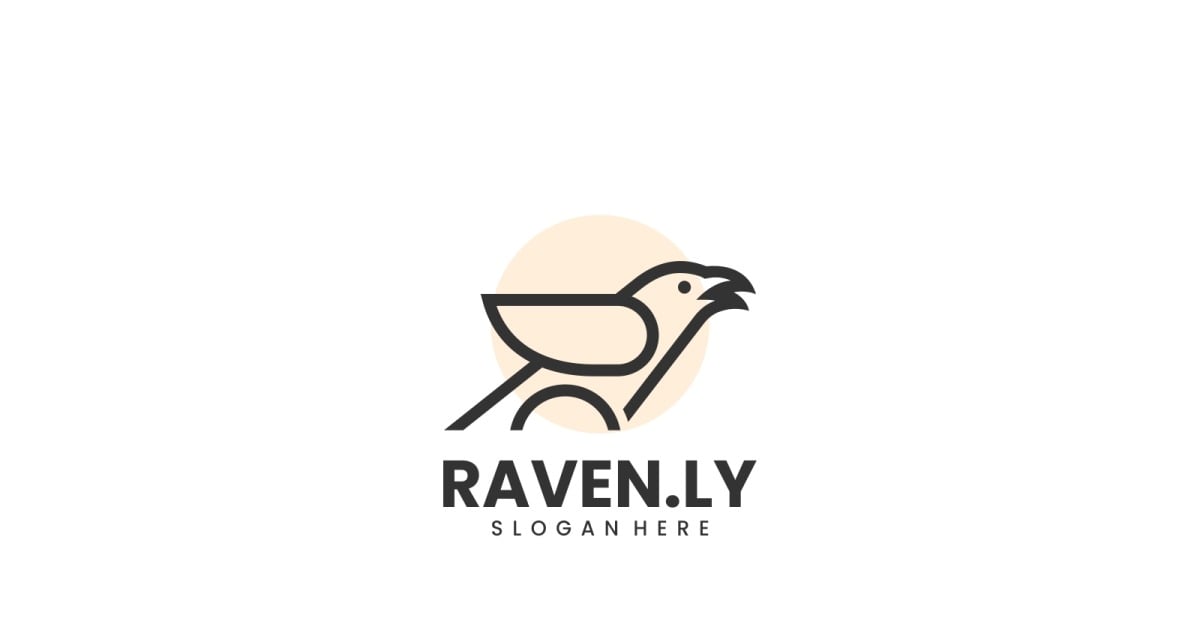 Raven Line Art Logo Style #241824 - TemplateMonster