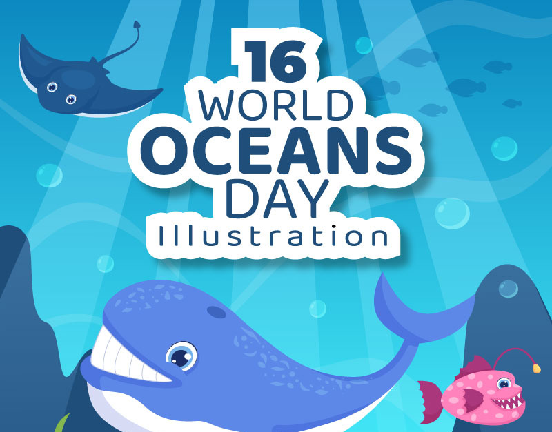 16 World Ocean Day Design Illustration - TemplateMonster