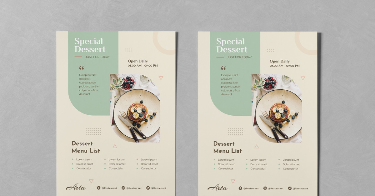 Clean Design Dessert Food Flyer PSD Templates