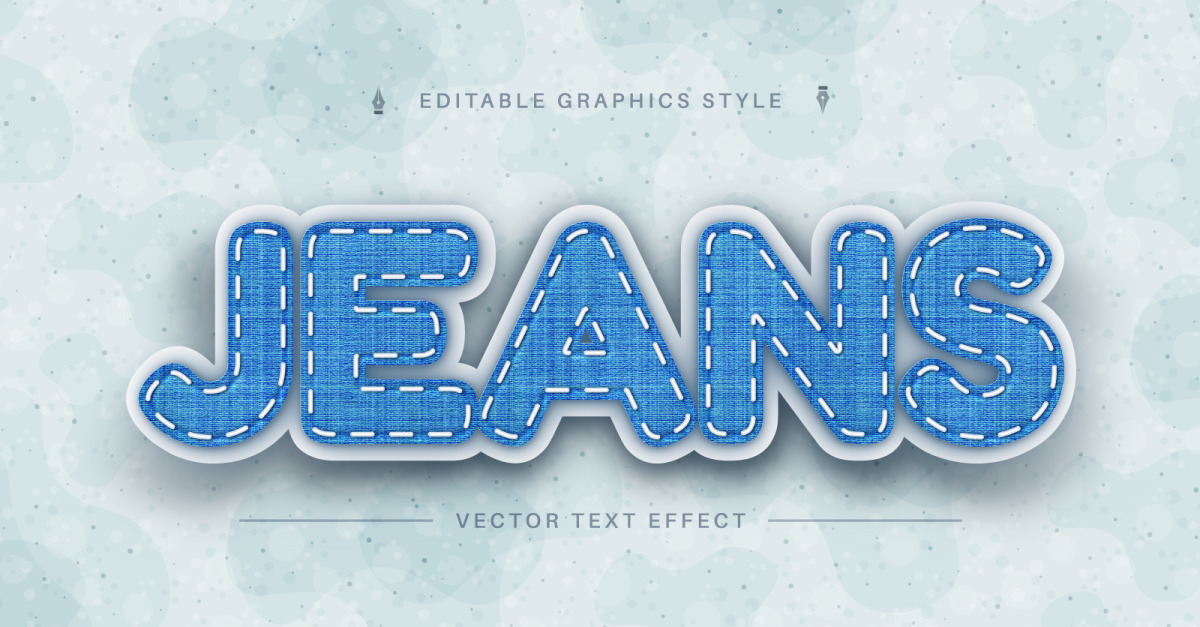 Jeans Textile - Editable Text Effect, Font Style, Graphics Illustration