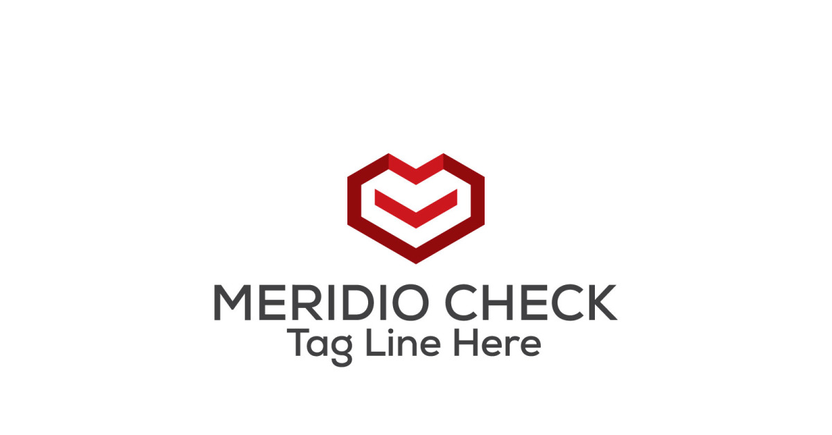 Meridio Check M letter logo design template - TemplateMonster