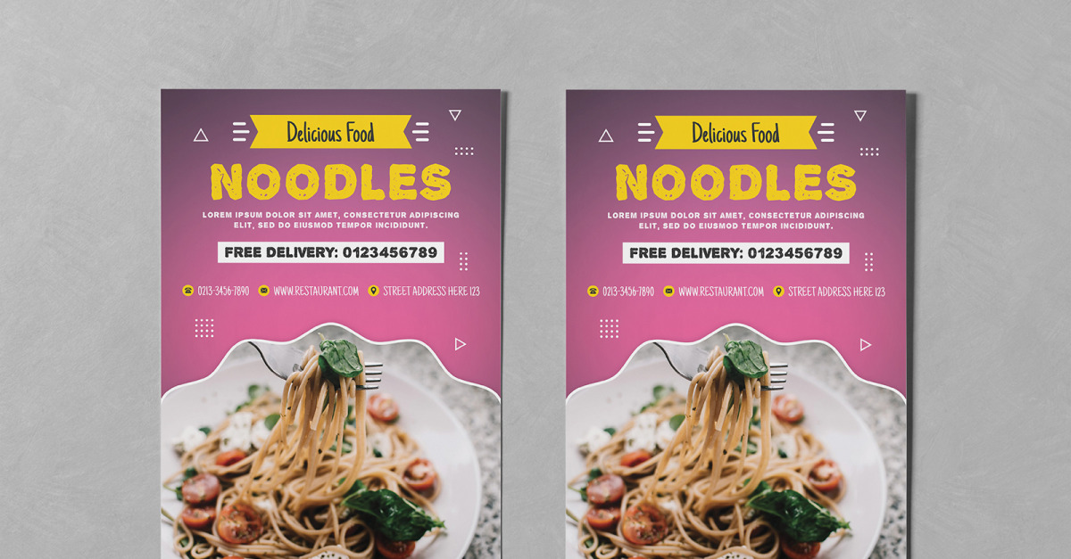 Noodles Food Flyer Templates #242467 - TemplateMonster