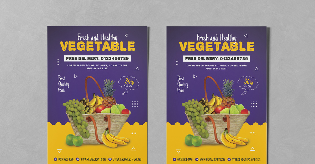 Vegetable Food Flyer Templates #242468 - TemplateMonster