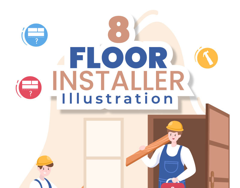 8 Floor Installation Cartoon Illustration - TemplateMonster