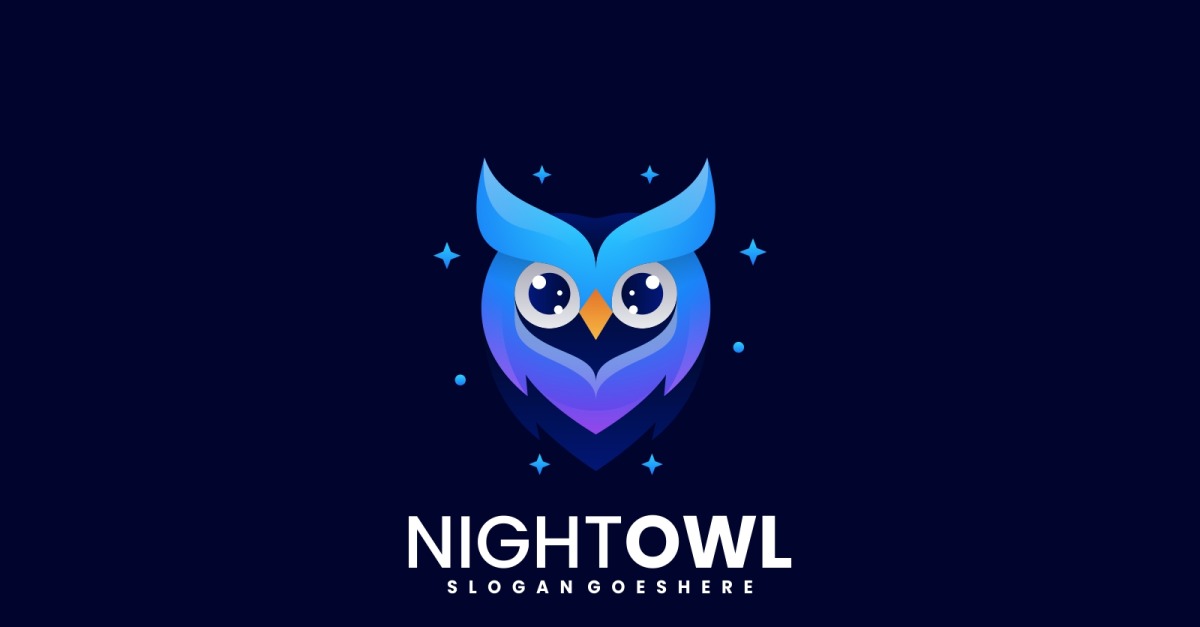Gece Baykuşu Baş Degrade Logosu #242594 - TemplateMonster