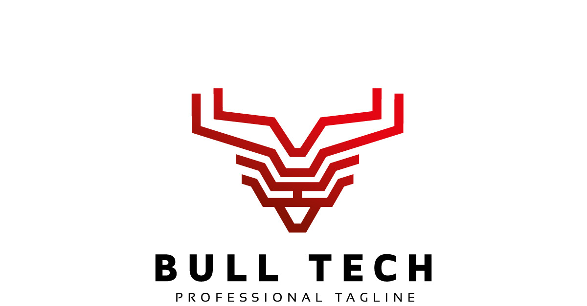 Bull Tech Line Logo Template #242606 - TemplateMonster