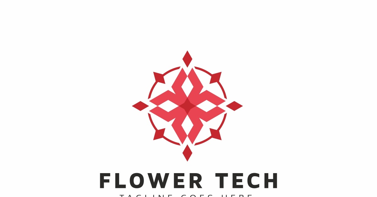 Flower Tech Moderne Logo-Vorlage #242648 - TemplateMonster