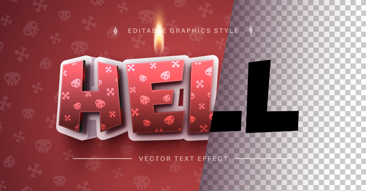 Hell - Editable Text Effect, Font Style, Graphics Illustration