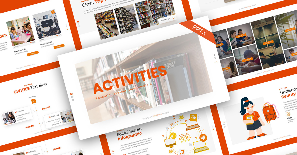 Actividades Educación Plantilla PowerPoint - TemplateMonster