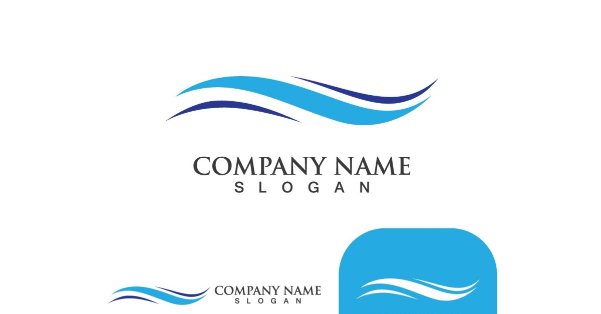 Wave Logo Vector Illustration Design V2 - TemplateMonster