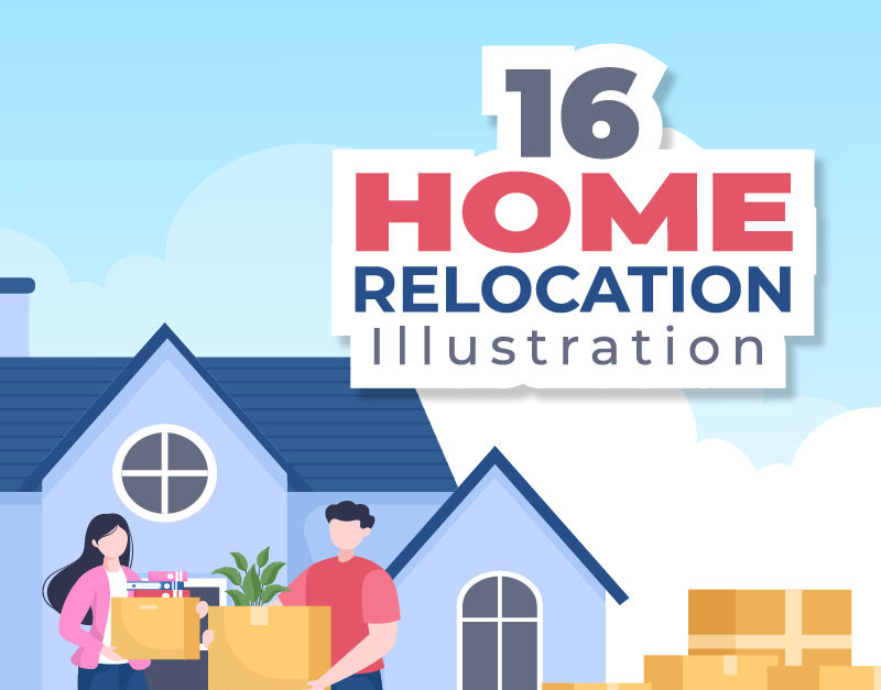 16 Home Relocation Cartoon Illustration - TemplateMonster