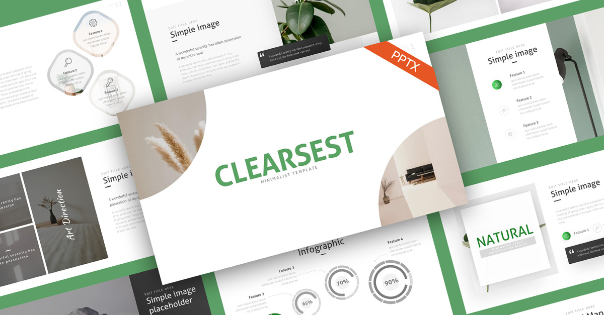 Modelo de PowerPoint minimalista mais claro - TemplateMonster