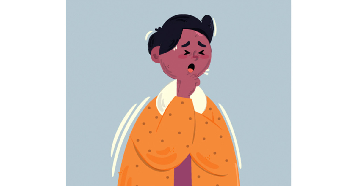 Toux, personne, concept, illustration - TemplateMonster