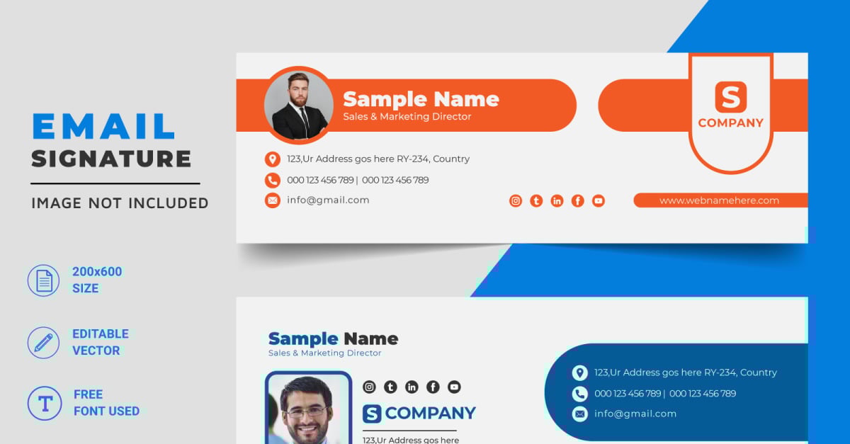 Corporate Email Signature Template Design - TemplateMonster