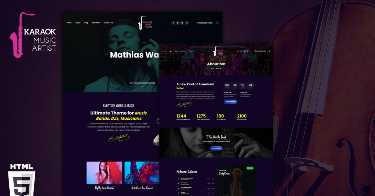 Karaok Music Studio And Online Store HTML5 Website Template