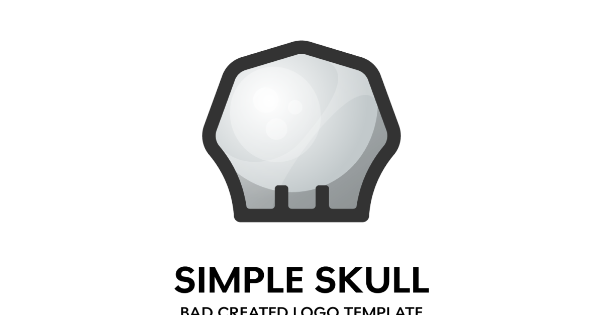Prosty szablon logo w skali szarości czaszki