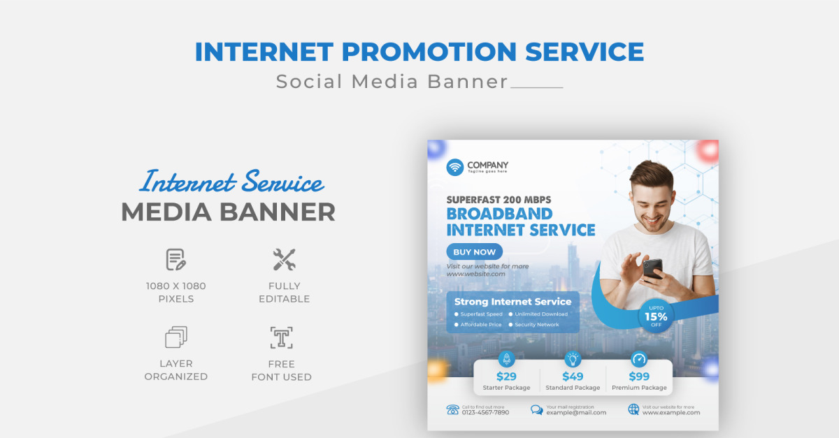 Broadband Internet Service Instagram Post Template
