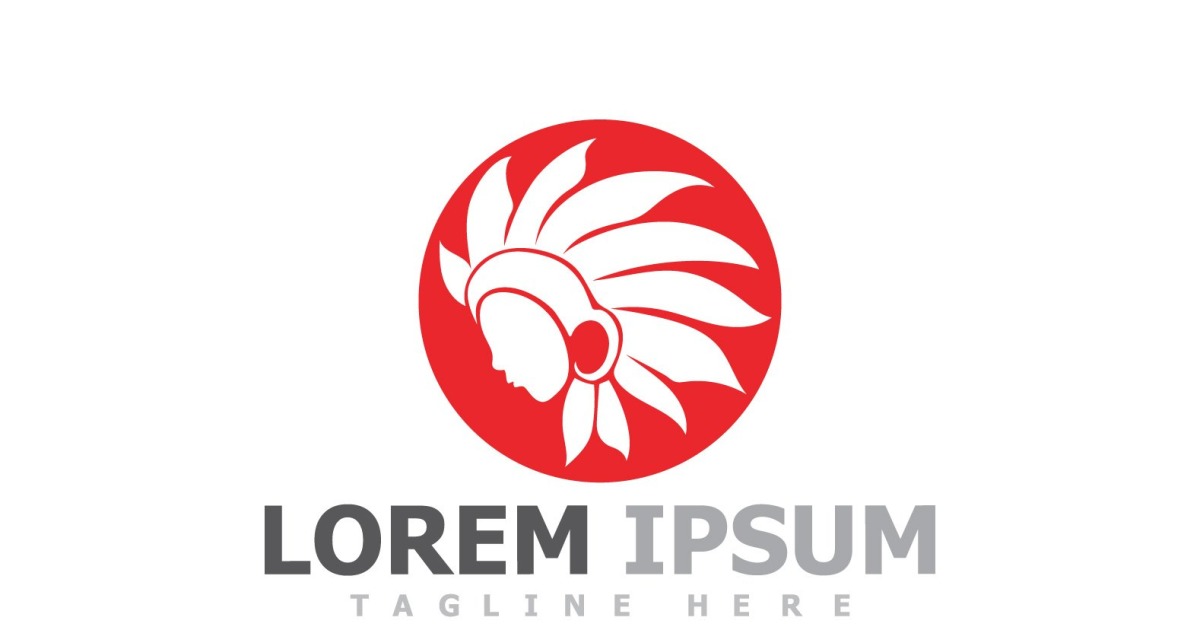 Indian Apache Chief Mascot Logo Template V5