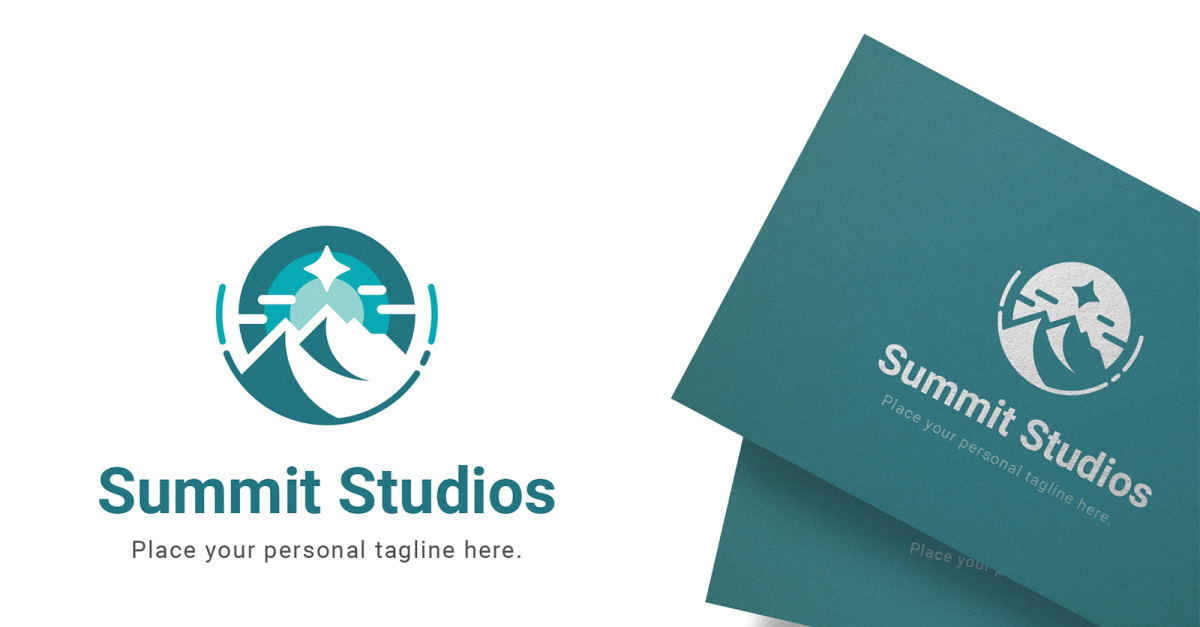 Modèle de logo de sommet de montagne - TemplateMonster