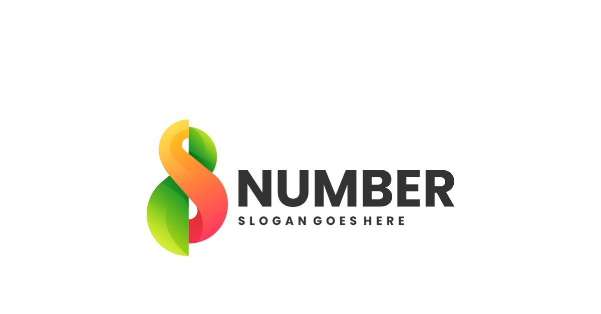 Number 8 Gradient Colorful Logo #245557 - TemplateMonster