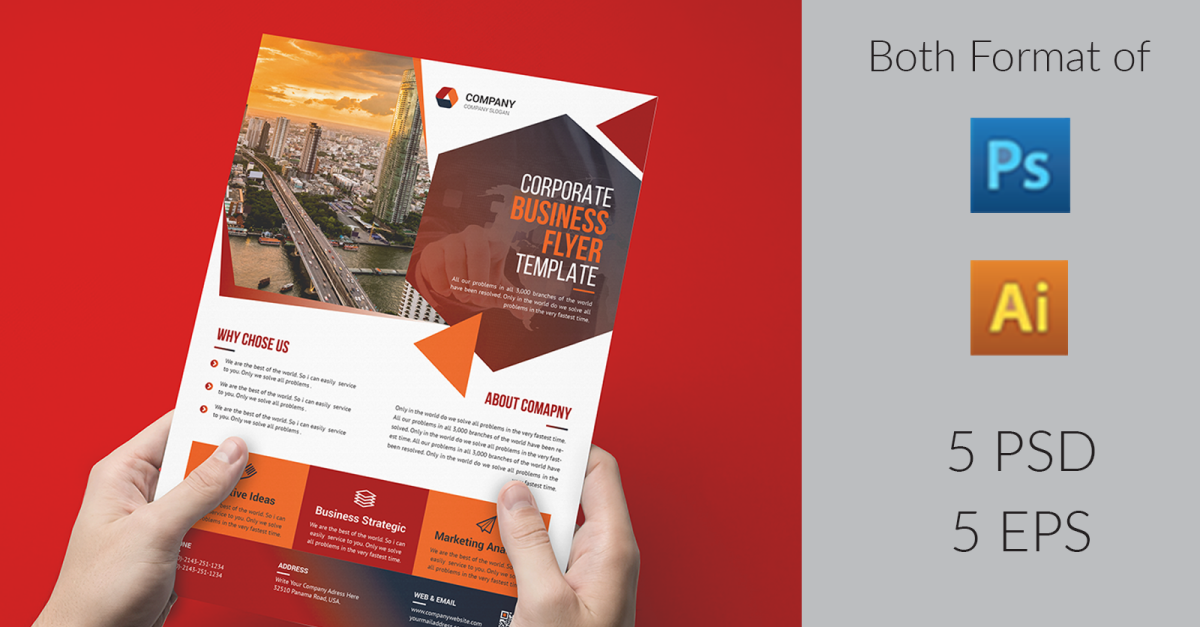 Company Project Business Flyer V.025 - TemplateMonster
