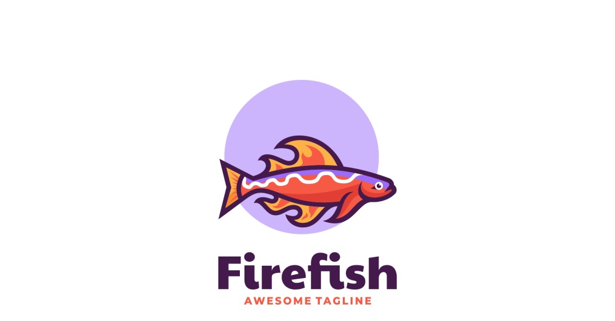 Fire Fish Simple Mascot Logo #246085 - TemplateMonster