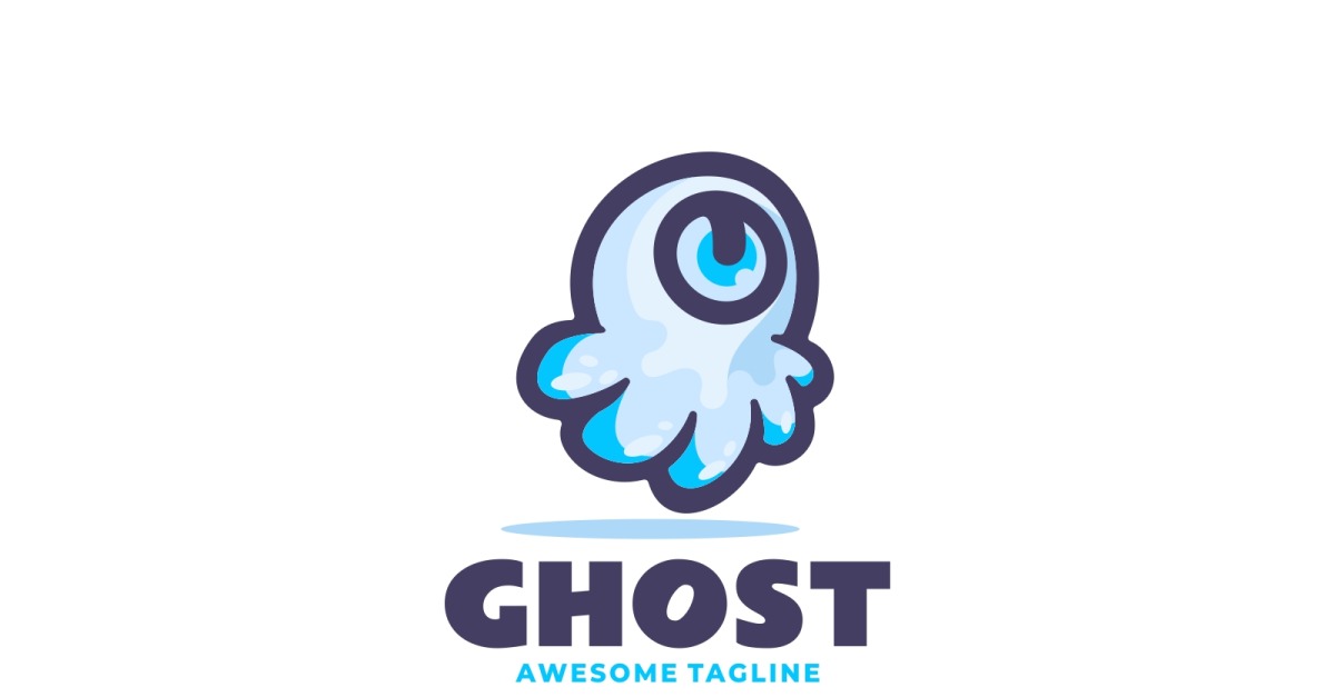 Ghost Simple Mascot Logo Style #246069 - TemplateMonster