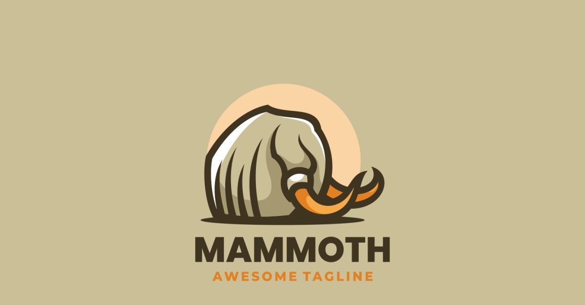 Logotipo de mascote simples de mamute - TemplateMonster
