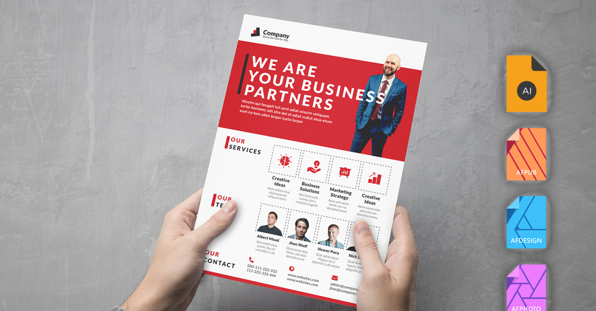 Clean Multipurpose Flyer Design Template AI and Affinity 2022