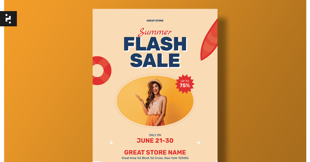 Summer Flash Sale Flyer Set #246123 - TemplateMonster