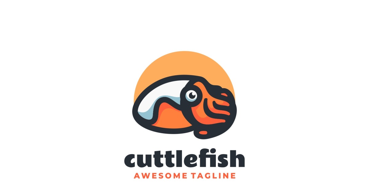 Cuttlefish Simple Mascot Logo #246309 - TemplateMonster