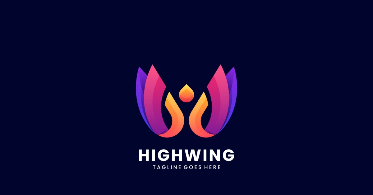 High Wing Gradient Logo Template #246337 - TemplateMonster