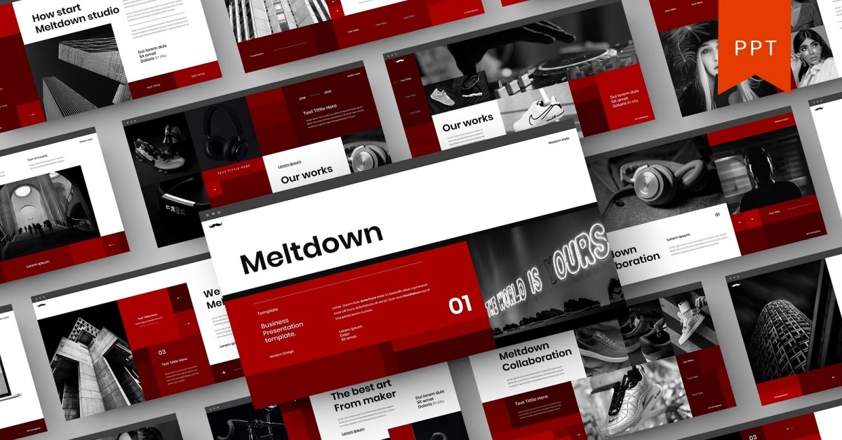 崩溃 - 商业的PowerPoint模板 #246864 - TemplateMonster