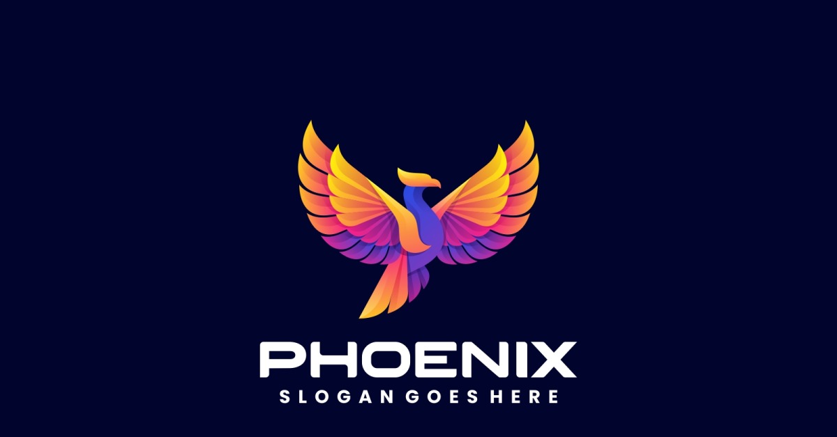Freedom Phoenix Gradient Colorful Logo - TemplateMonster