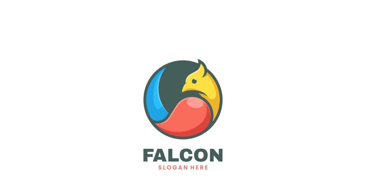 Circle Falcon Mascot Logo #247279 - TemplateMonster