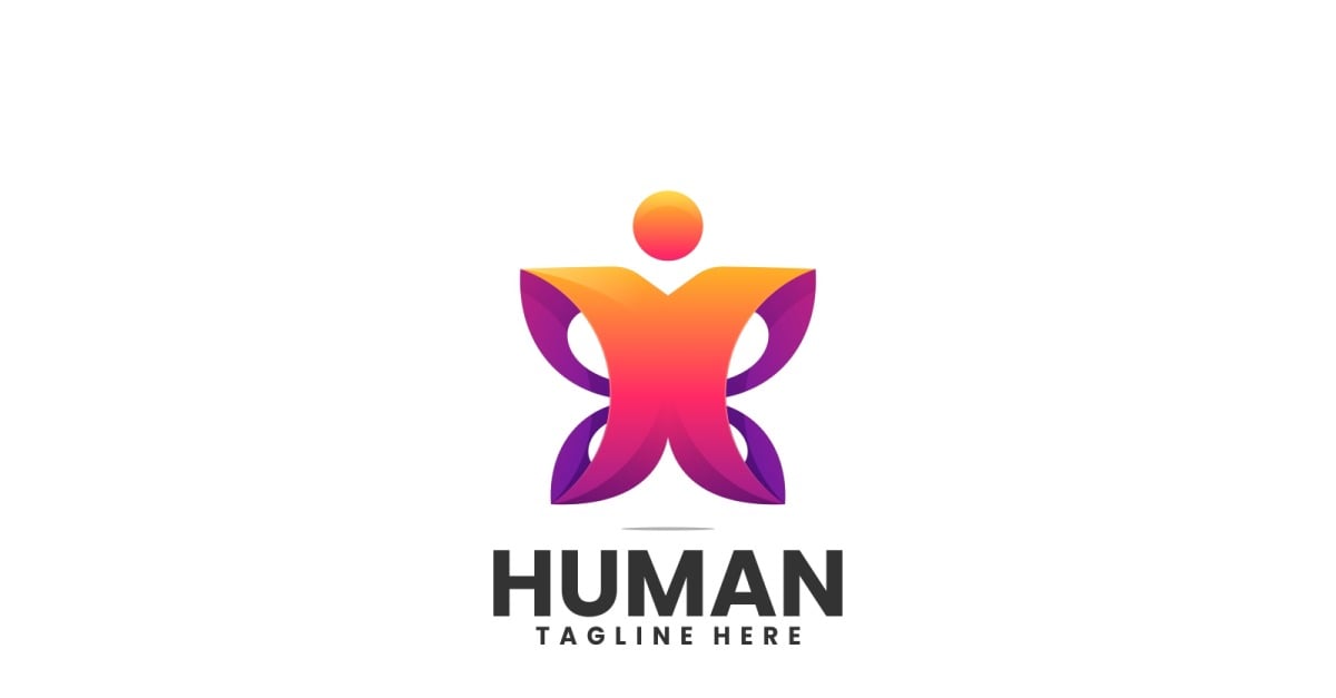 Human Gradient Colorful Logo Style #247286 - TemplateMonster