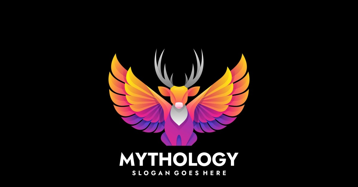 Mythology Deer Gradient Colorful Logo - TemplateMonster
