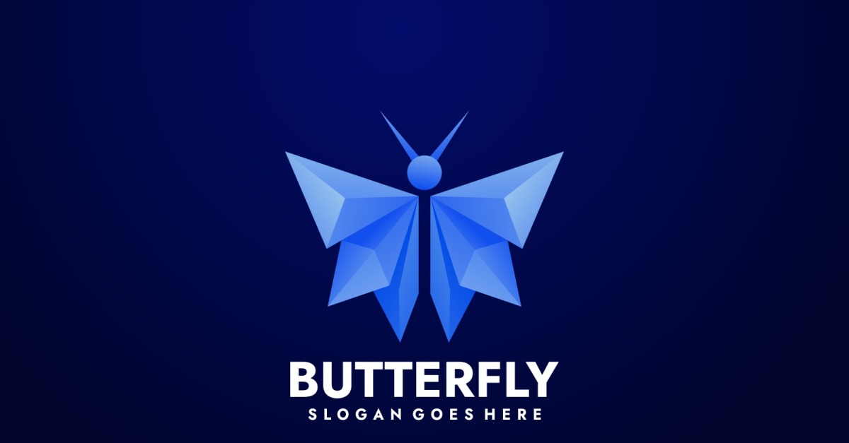 Papillon Gradient Low Poly Logo #247255 - TemplateMonster
