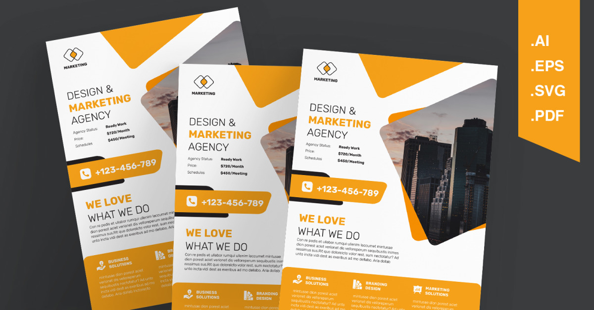 Design & Marketing Agency Flyer 2022 Adobe Illustrator