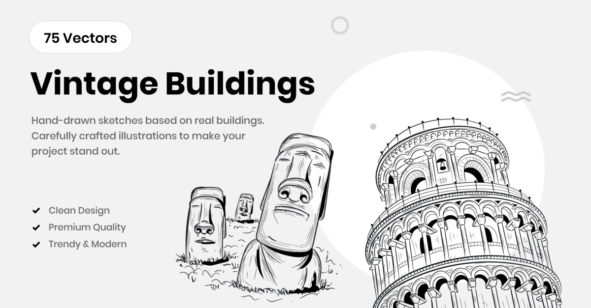 75 Vintage Building Vectors Illustration - TemplateMonster
