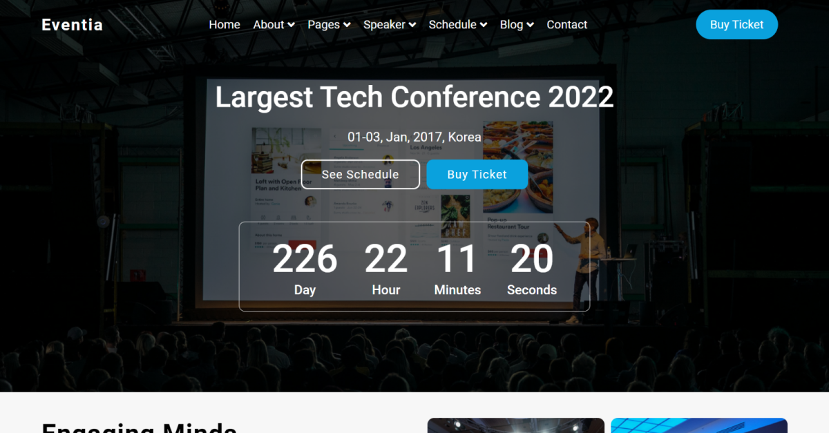 Eventia - Event & Conference Multipage HTML5 Website Template
