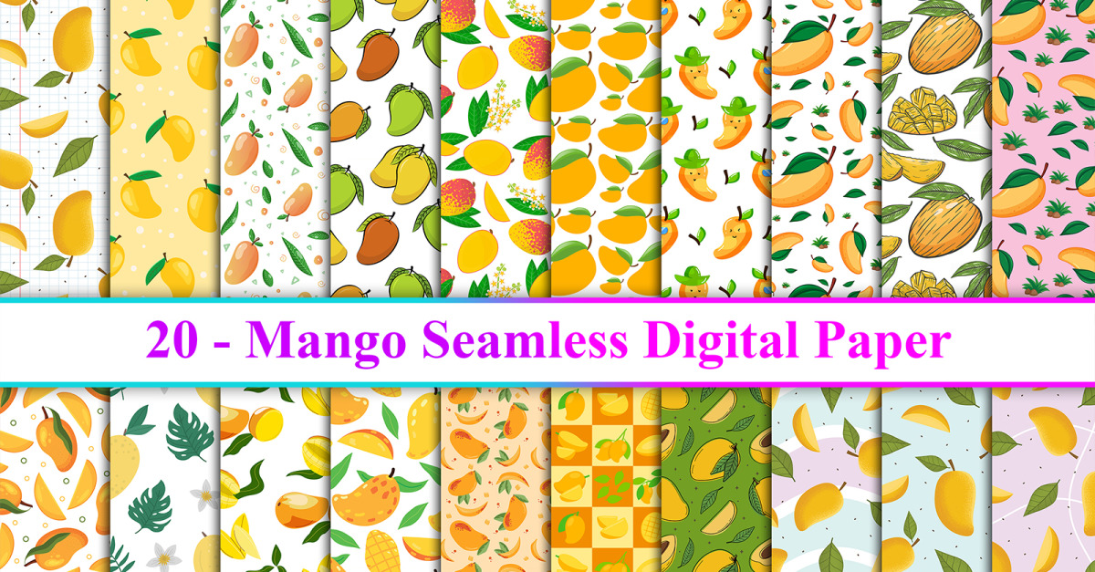 Mango Seamless Digital Paper, Mango Background