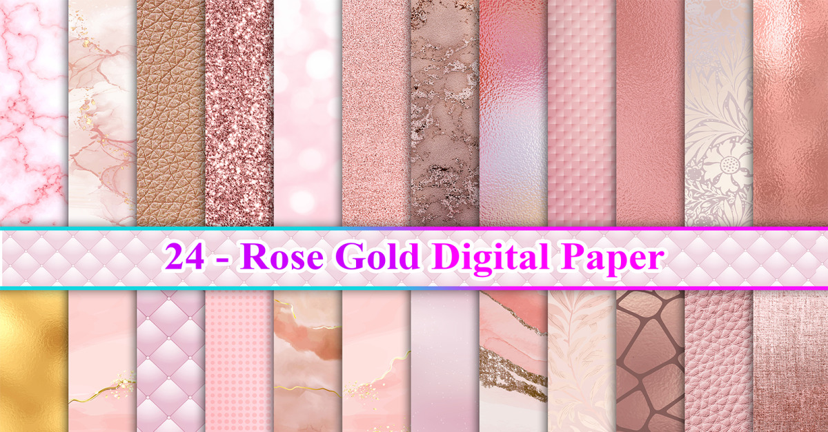 Rose Gold Texture Digital Paper, Rose Gold Background