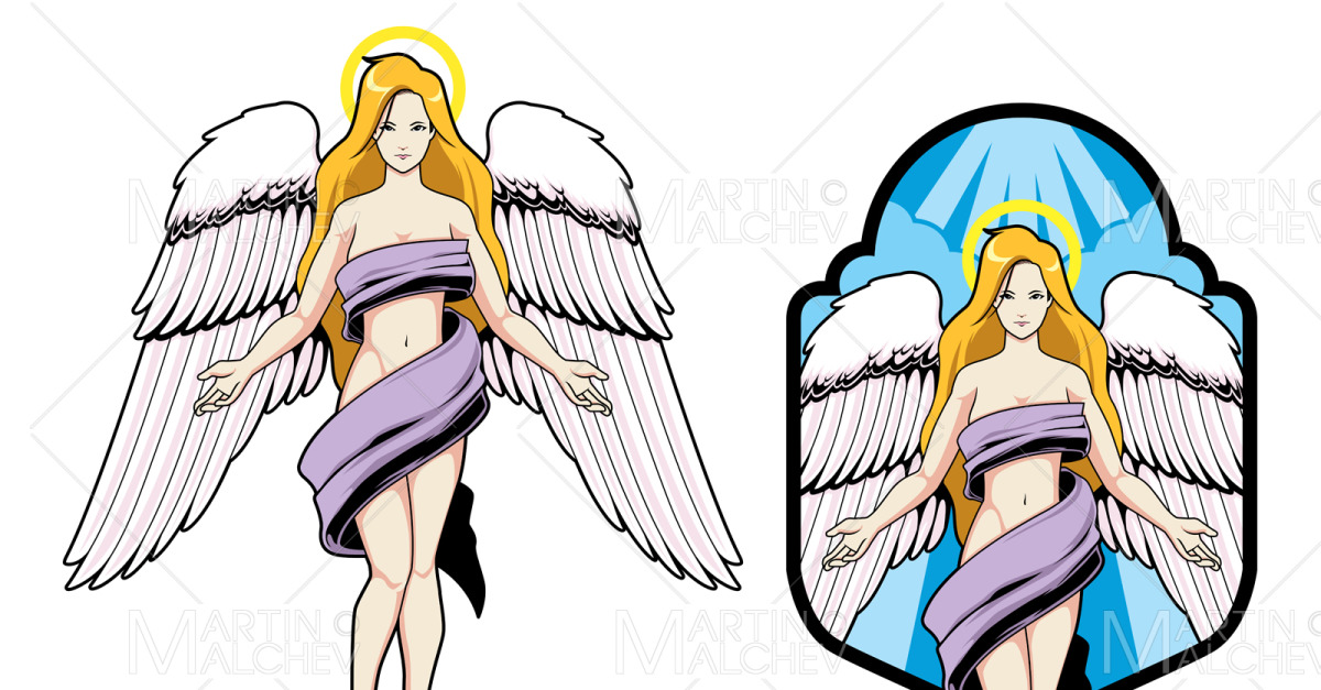 Angel Female Mascot Vector Illustration - TemplateMonster