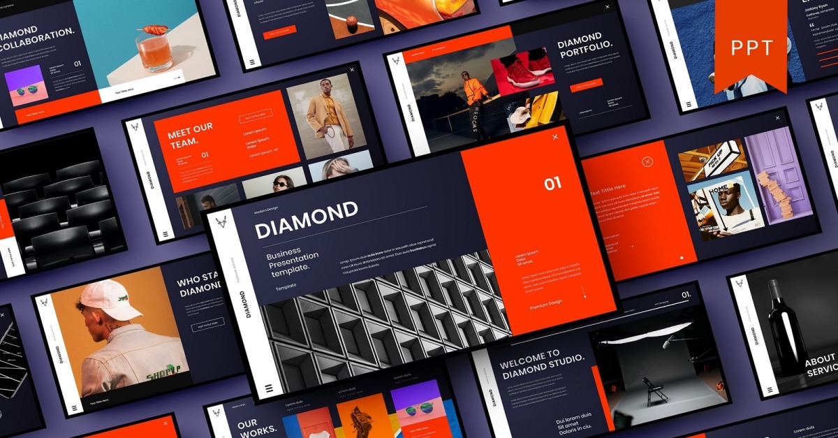 Diamond – šablona PowerPoint #247767 - TemplateMonster