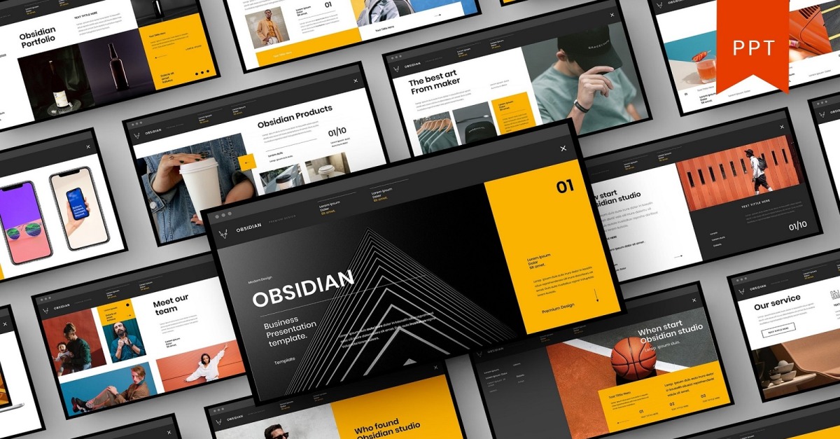 Obsidian – PowerPoint-Vorlage #247763 - TemplateMonster